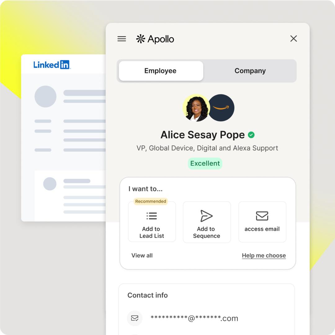 Apollo.io Chrome Extension | Free B2B Email & Phone Finder Tool